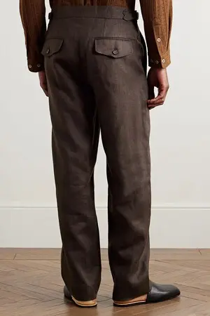 BODE Straight-leg Linen Suit Pants