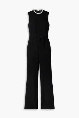 Adam Lippes Embellished Wool-crepe Jumpsuit - Black
