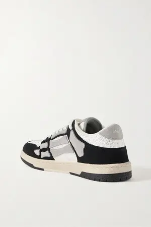 Amiri Crystal-embellished Suede-trimmed Leather Sneakers