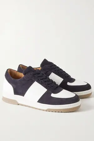 Mr P. Atticus Two-tone Suede And Leather Sneakers