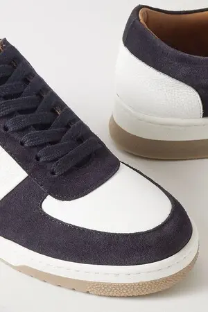 Mr P. Atticus Two-tone Suede And Leather Sneakers