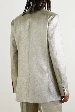 Dries Van Noten Shawlcollar Lamé Suit Jacket