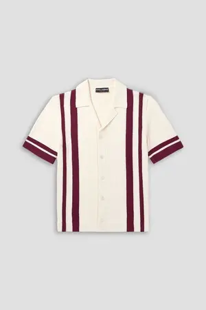 Dolce & Gabbana Striped Cottonblend Polo Shirt