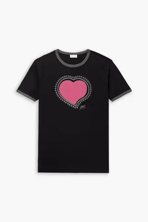 Dries Van Noten Slimfit Appliquéd Printed Cottonjersey Tshirt