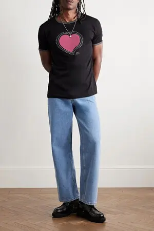 Dries Van Noten Slimfit Appliquéd Printed Cottonjersey Tshirt