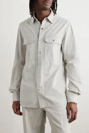 Rick Owens Denim Overshirt - Light Green