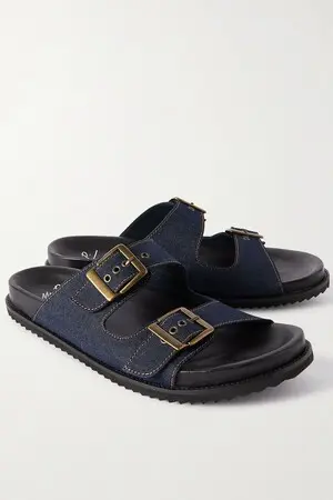 Mr P. Denim Buckled Slides