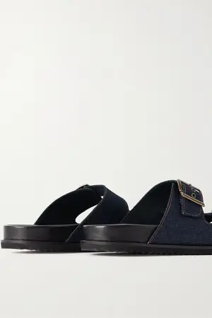 Mr P. Denim Buckled Slides
