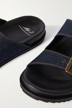 Mr P. Denim Buckled Slides