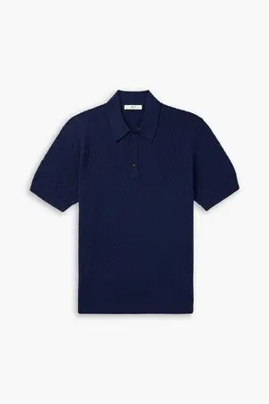 Mr P. Cableknit Merino Wool Golf Polo Shirt