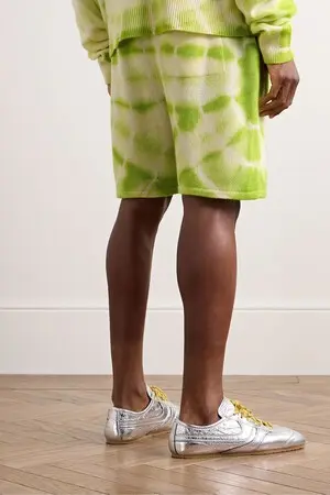THE ELDER STATESMAN Tie-dye Cashmere Drawstring Shorts