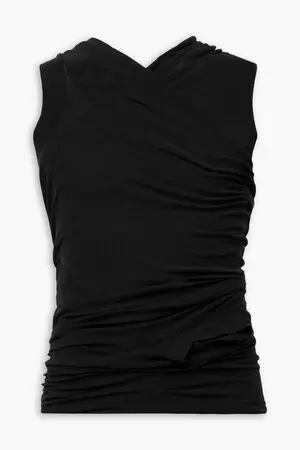 Rick Owens Banana Ruched Layered Cottonjersey Tank Top