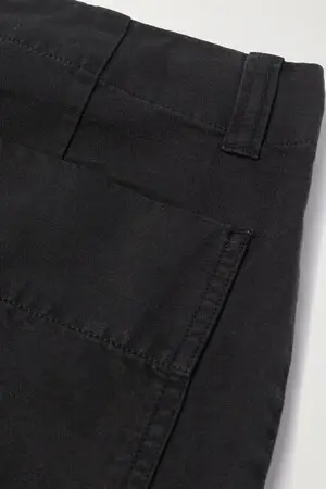 Mr P. Straight Leg Cotton And Linen-blend Cargo Shorts - Black