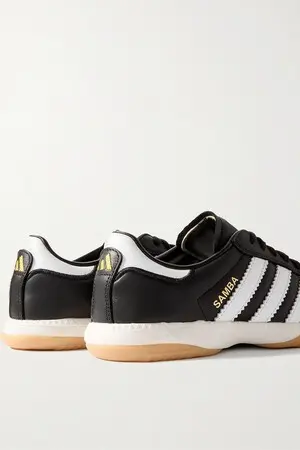 Adidas Samba Suede-trimmed Leather Sneakers - Black