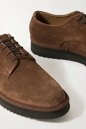 Grenson Byron Suede Derby Shoes With Webbing Trim