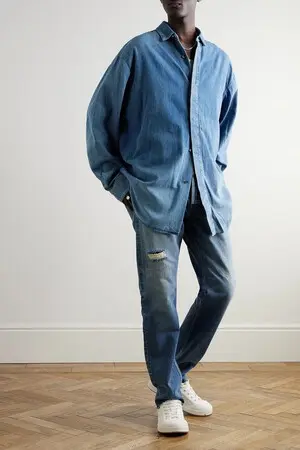 Fear Of God Oversized Denim Shirt - Mid Denim