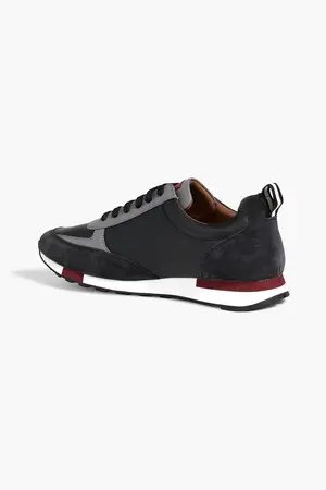 Bally Genk Striped Leather And Suede Sneakers - Black