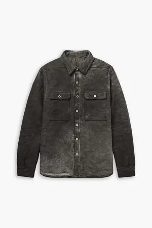 Rick Owens Padded Garmentdyed Cottonmoleskin Overshirt