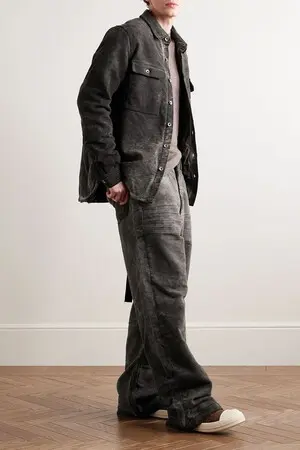 Rick Owens Padded Garmentdyed Cottonmoleskin Overshirt