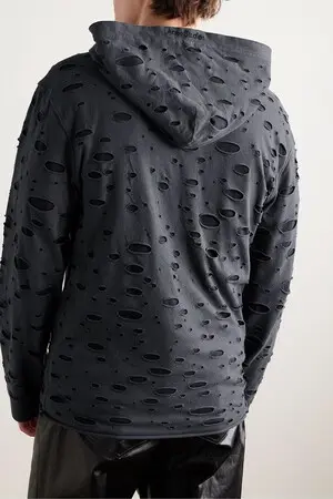 Acne Studios Distressed Cotton Jersey Hoodie