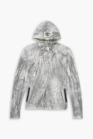 Acne Studios Printed Cotton-jersey Zip-up Hoodie