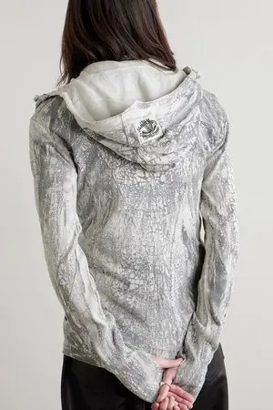 Acne Studios Printed Cotton-jersey Zip-up Hoodie