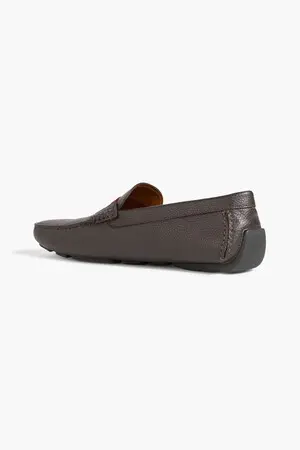 Bally William Pebbled Leather Driving Shoes With Canvas Trims
