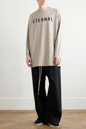 Fear Of God Eternal Oversized Logoflocked Cottonjersey Tshirt