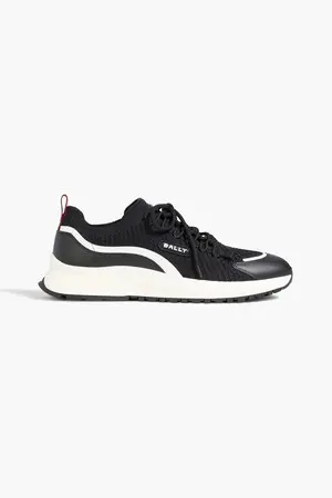 Bally Daryel Leather And Stretch-knit Sneakers