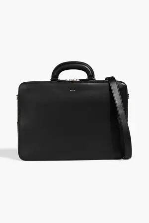 Bally Leather Laptop Briefcase With Silver Hardware