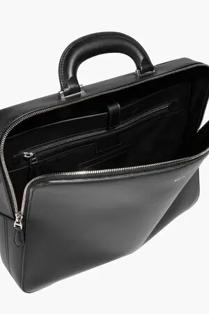 Bally Leather Laptop Briefcase With Silver Hardware