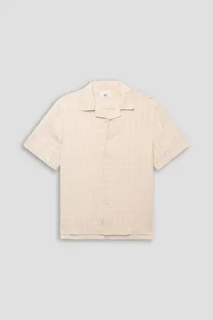 Mr P. Campcollar Checked Cottonblend Seersucker Shirt