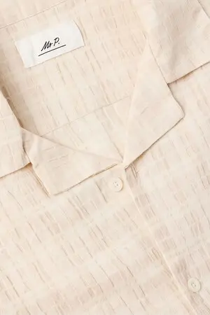 Mr P. Campcollar Checked Cottonblend Seersucker Shirt