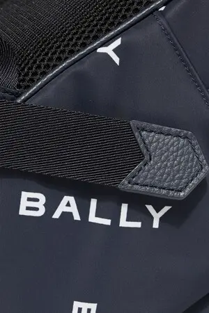 Bally Logo Print Shell And Leather Trimmed Backpack