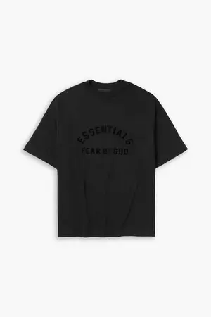 Fear Of God Oversized Logoappliquéd Cottonjersey Tshirt - Black