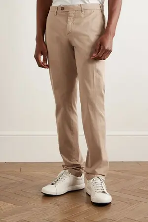 Canali Slimfit Straightleg Cottonblend Twill Chinos - Beige