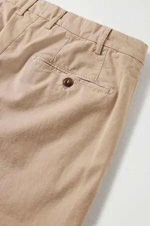 Canali Slimfit Straightleg Cottonblend Twill Chinos - Beige