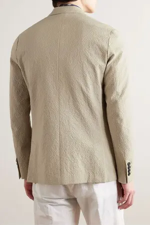 Paul Smith Doublebreasted Cottonblend Seersucker Blazer