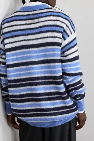 Marni Striped Mohair-blend Cardigan