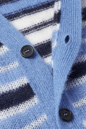 Marni Striped Mohair-blend Cardigan