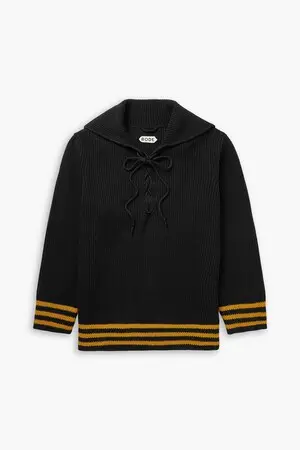 BODE Deck Striped Ribbed Wool Sweater