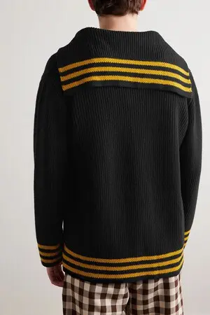 BODE Deck Striped Ribbed Wool Sweater