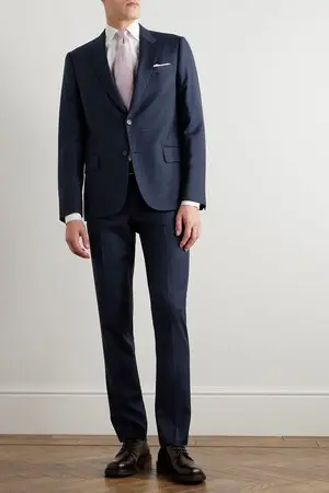 Paul Smith Soho Prince Of Wales Checked Wool Suit Jacket - Navy