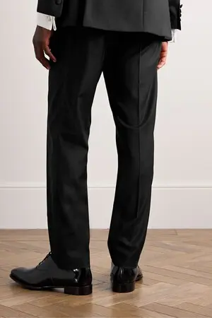 Boglioli Slimfit Straightleg Satintrimmed Woolblend Tuxedo Pants