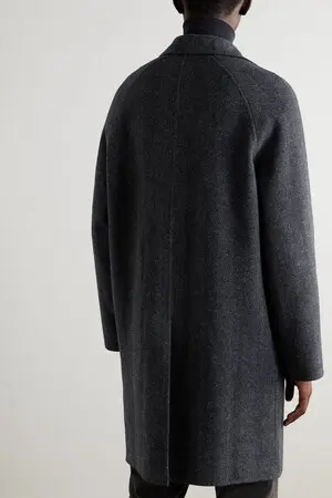 Mr P. Herringbone Wool And Cashmere-blend Flannel Coat