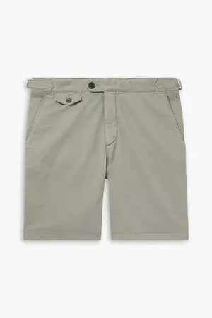 Mr P. Straight-leg Cotton-blend Twill Bermuda Shorts - Gray