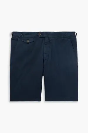 Mr P. Straight-leg Cotton-blend Twill Bermuda Shorts - Navy