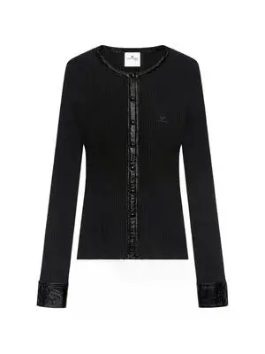 COURREGES Ribbed-knit Cardigan