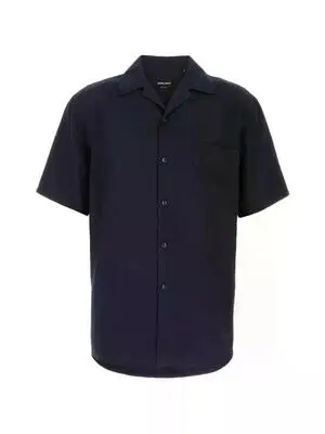 Giorgio Armani Short-sleeved Camp-collar Shirt - Blue