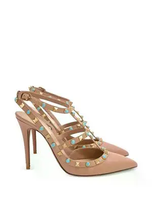 Valentino Garavani Rockstud Ankle Strap Pumps - Neutrals